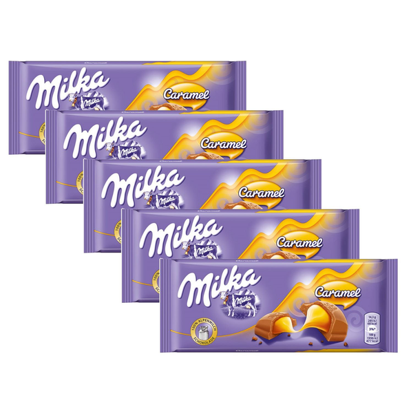 Milka Milk Chocolate Confection with Caramel Creme Filling 100g (Pack ...